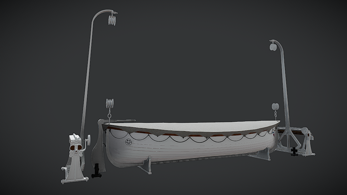 Titanic Nomadic lifeboat with crane | Fab