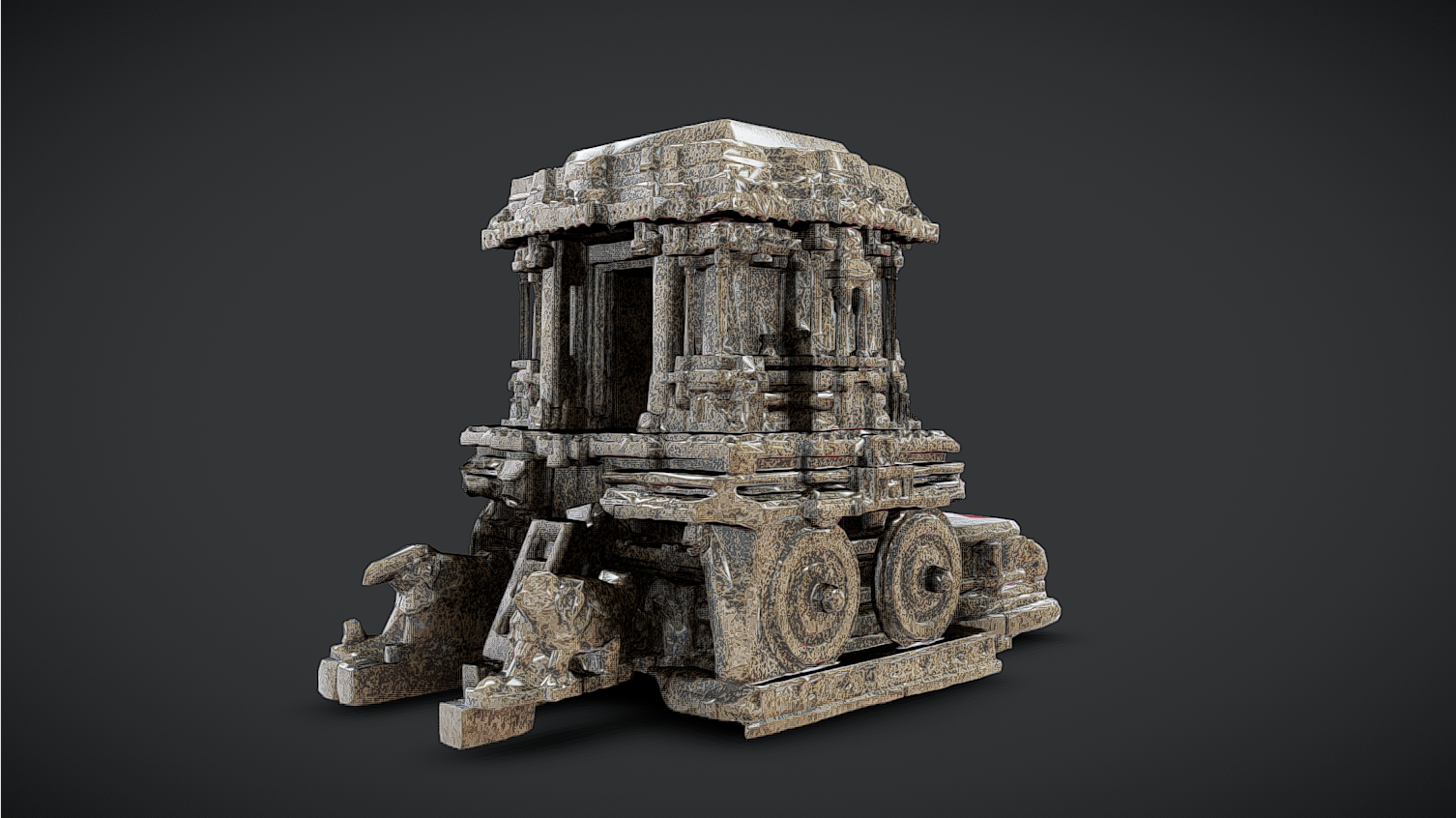 Stone Chariot - Hampi Style - Indian Temple Runis | Fab