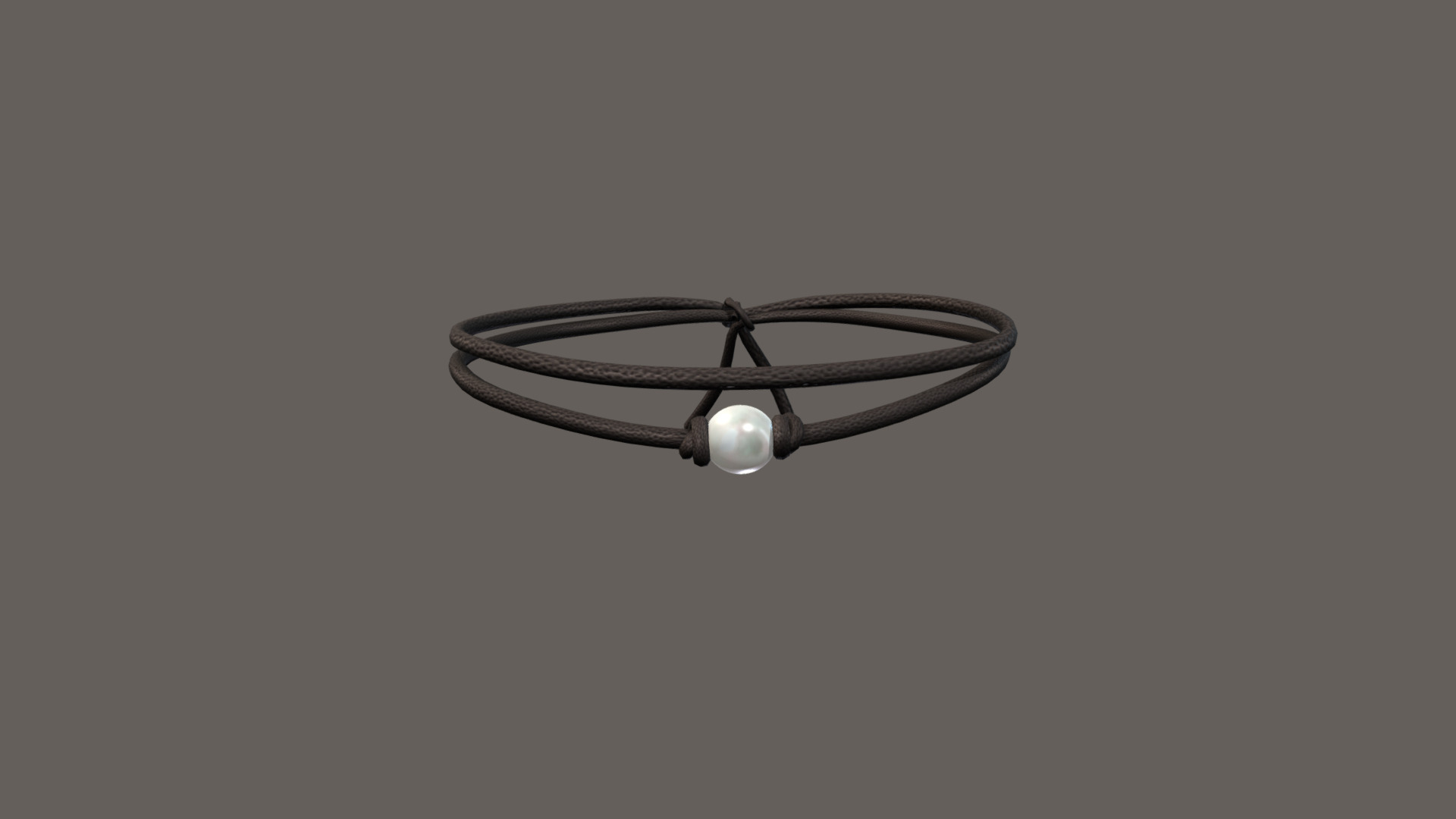 Female Minimalist Elegant Single Pearl Bead Cord Chocker Necklace 3D ...
