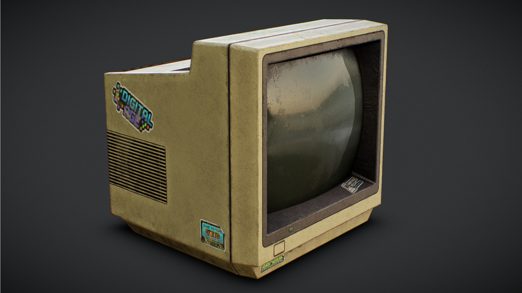 Vintage CRT Monitor – Retro Gaming Prop (From “Within His View”) | Fab